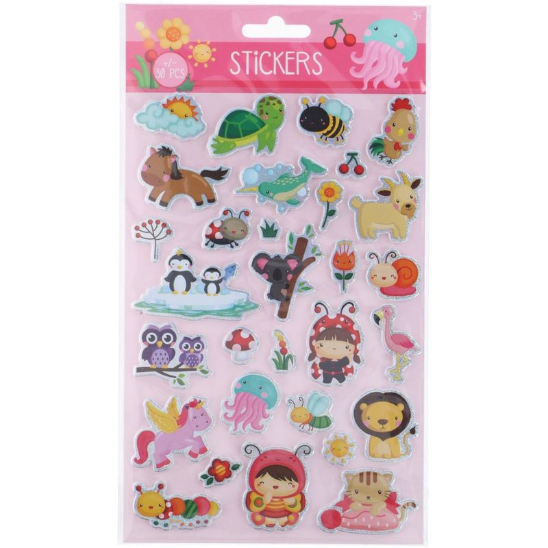 Tykke Klistremerker med Glitter 25x14cm | 6 varianter - Billigmarkedet.no